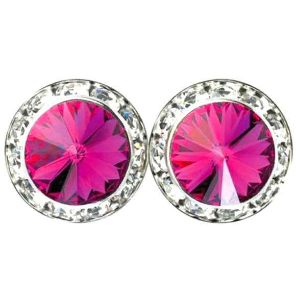 Swarovski | Jewelry | 2mm Fuchsia Pink Swarovski Crystal Stud Earrings | Poshmark